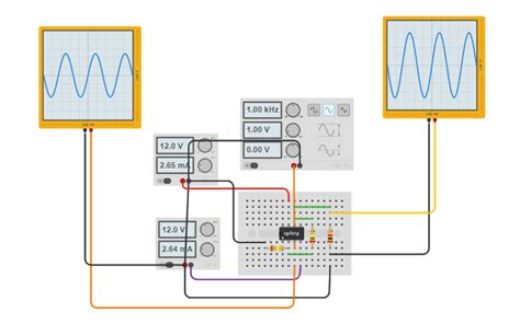 Circuit Design Non Inverting Amplifier Tinkercad