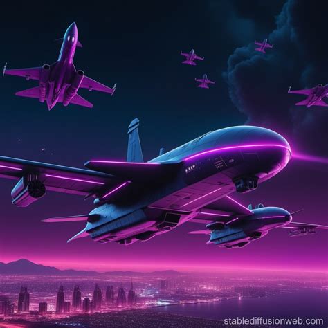 Stealth Motherships Nocturnal Drone Swarm Stable Diffusion Online