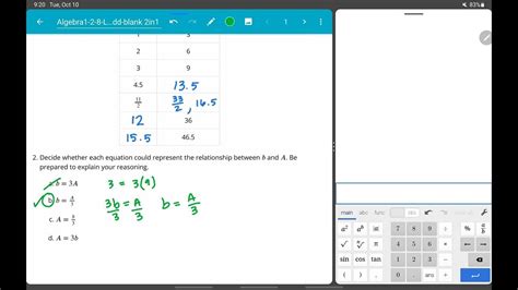 Im Algebra 1 Unit 2 Lesson 8 Activity 1 Question 2 Youtube