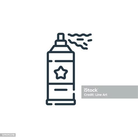 이벤트 개념에서 아이콘 벡터를 분사합니다 스프레이 편집 가능한 스트로크의 얇은 선 그림 웹 및 모바일 앱 로고 인쇄 미디어에 사용하기 위해 선형 기호를 스프레이합니다