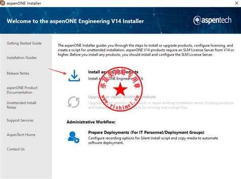 点击“install Aspenone Products”，