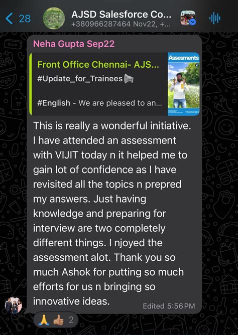 Ajsd Academy Offers Interim Assessments For Salesforce Trainees Ashok Raj Rajendran Posted On