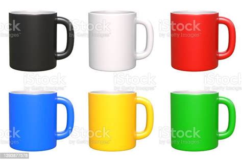 흰색 배경에 커피 음료 또는 차를위한 현실적인 세라믹 컵 또는 빈 머그잔 세트 0명에 대한 스톡 사진 및 기타 이미지 0명 3차원 형태 개체 그룹 Istock