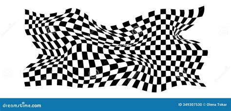 Wavy Checkerboard Visual Distortion Illusion Chess Board Stock Vector