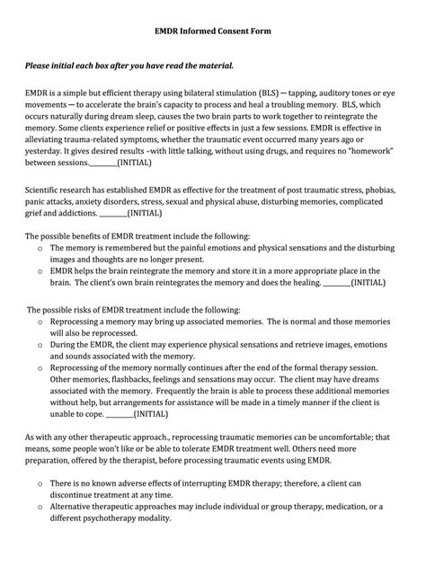 Emdr Consent Form Pdf Fill Out And Sign Online Dochub