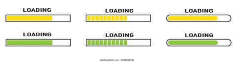 Loading Bar Progress Icons Load Sign Stock Vector Royalty Free