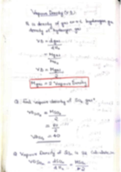 Solution Some Basic Concepts Chemistry Notes Absolute Density Specific