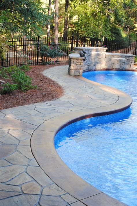 Stamped Concrete Around Pool Ideas Famous Stamp Collections