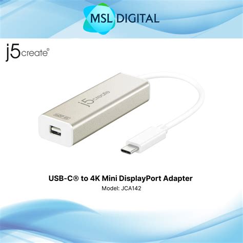 J5 Create Usb Type C To 4k Mini Displayport Adapter Jca142 Msl Digital Online Store