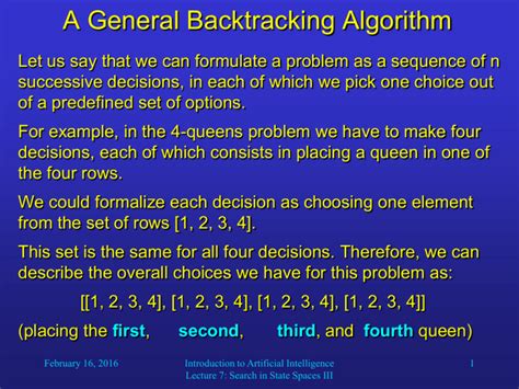 A General Backtracking Algorithm
