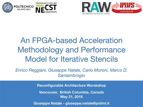 An Fpga Based Acceleration Methodology And Performance Model For Iterative Stencils Ppt