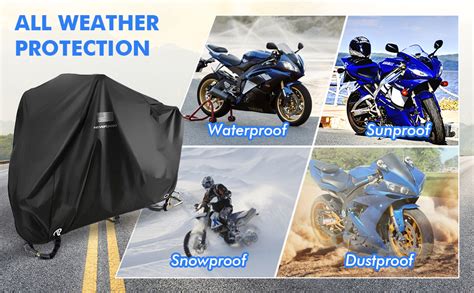 Neverland Motorcycle Cover Waterproof Outdoor Black Heavy
