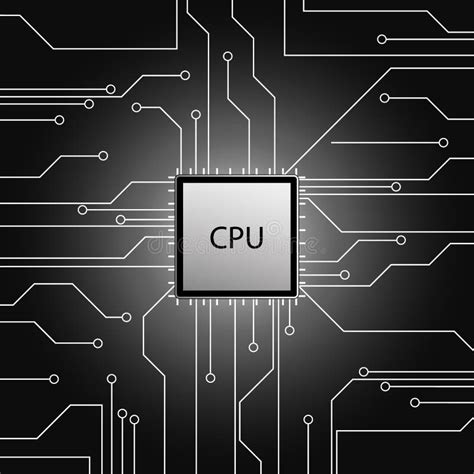 Cpu Microprocessor Microchip Circuit Board Stock Vector