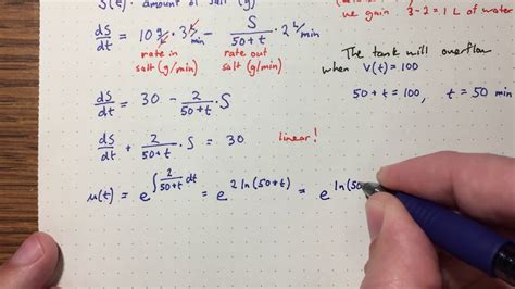 Lecture 8 Problem Solving With 1st Order Linear Odes Youtube