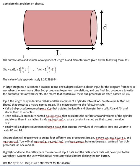 Complete This Problem On Sheet2 The Surface Area And
