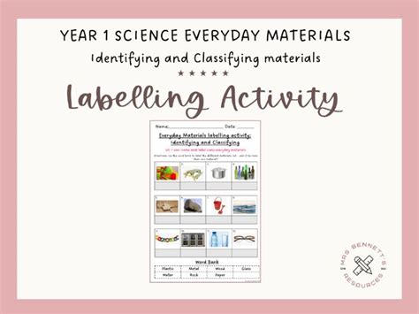 Naming Everyday Materials Labelling Activity Teaching Resources