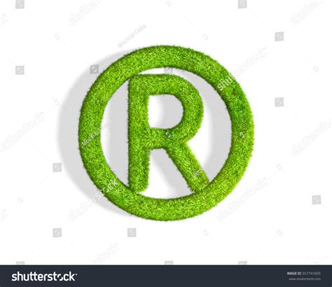 Grass Registered Punctuation Mark Isometric Angle Stock Illustration