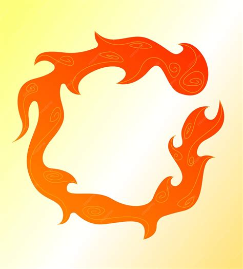 Premium Vector Fire Circle Fire Frame Fire Illustration Vector File
