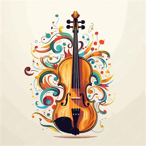Elegant Violin Music Melody Symbols Illustration Premium Ai Generated