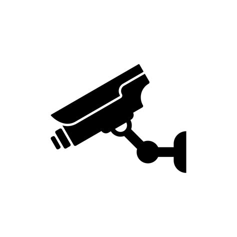 Cctv Black Silhouette Icon Security Video Camera Glyph Pictogram