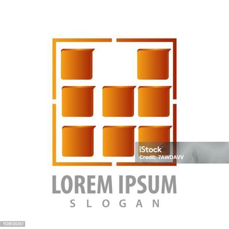 디지털 광장 갈색 로고 컨셉 디자인입니다 기호 그래픽 템플릿 요소 벡터 0명에 대한 스톡 벡터 아트 및 기타 이미지 0명