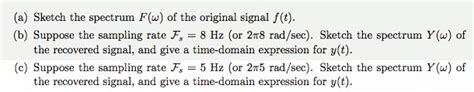 Solved Consider The Signal F T 2 Cos 2 Pi 3t Suppose