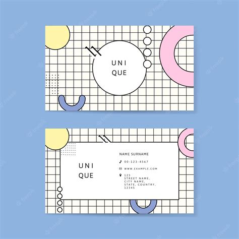 네오 멤피스 명함 서식 파일 무료 벡터