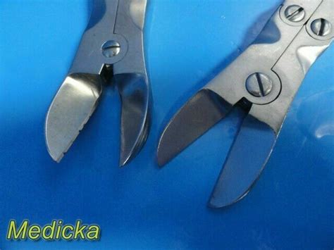 Used Richards 28 2726 Curved And Vmueller Straight Bone Splitting Cutting Forcep Or Instruments