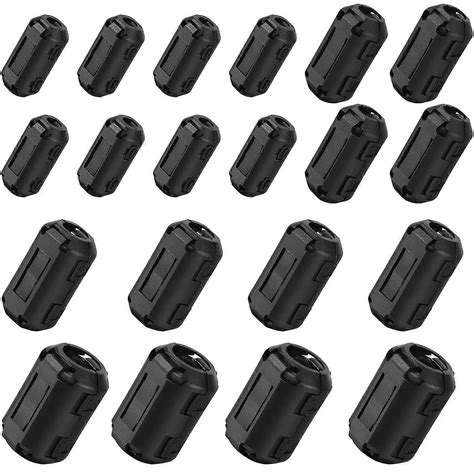20 Pieces Ferrite Cores Clip Ring Ferrite Ring Interference Suppressor