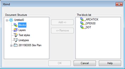 Bind Named Objects Of External References