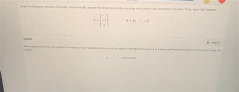 Solved Given The Following Matrices If Possible Determine