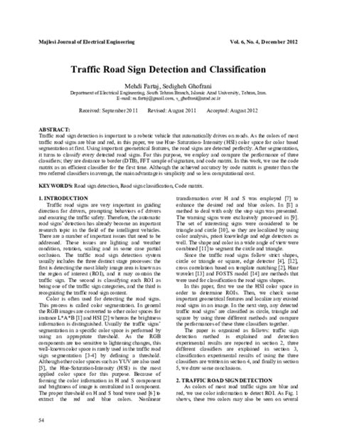 Pdf Traffic Road Sign Detection And Classification