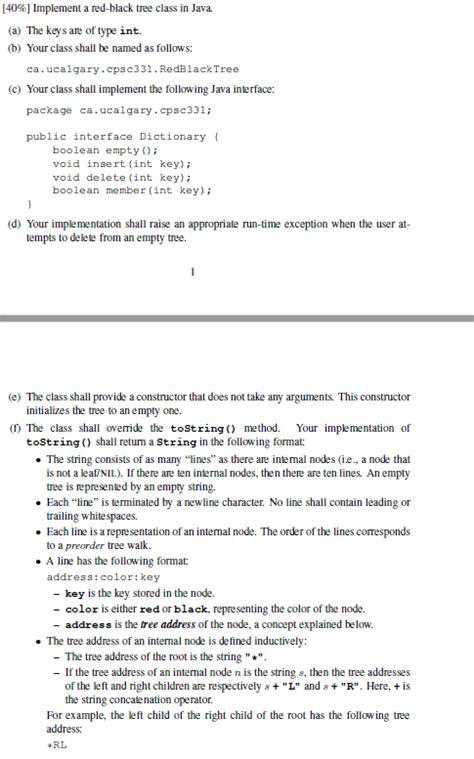 Solved 40 Implement A Red Black Tree Class In Java A