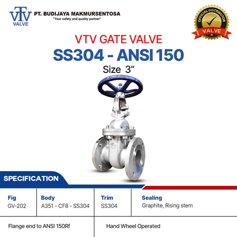 Vtv Gate Valve Ss304 Ansi 150 3 Inch Bjmsonlinecom