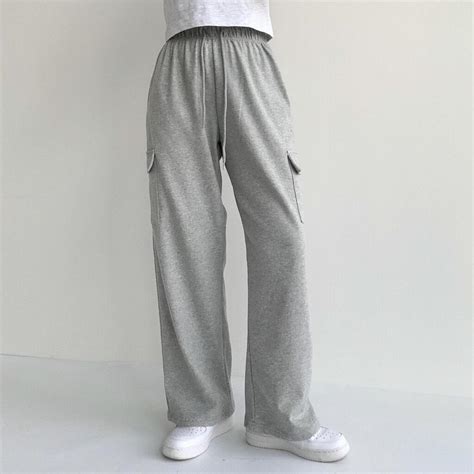 로렌블 단독 기모기본 세미와이드 카고바지 트레이닝 하이웨스트 바지 와이드 밴딩 팬츠 세미와이드 바지 기모밴딩바지 하비바지