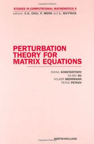 خرید کتاب Perturbation Theory For Matrix Equations دانلود کتاب
