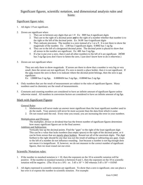Significant Figures Scientific Notation