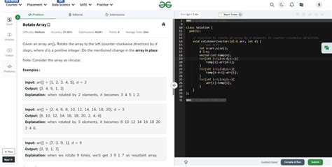 Gfg160 Arrays Rotation Codingchallenge Gfg Gfg160 Geekstreak2025