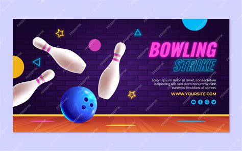 볼링 게임 Facebook 게시물 템플릿 무료 벡터