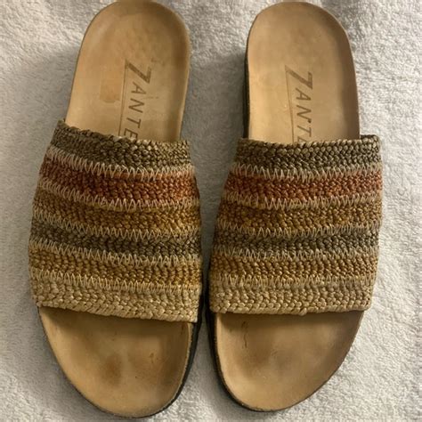 Zante Shoes Zante Woven Stretch Slip On Wedge Sandals Us 65 Made In