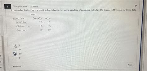 Multiple Choice Points A Researcher Is Studying The Relationship Between The Species And