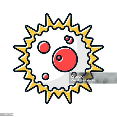 바이러스 감염 색상 아이콘입니다 인플루엔자 미생물 독감 세균 미생물학 질병과 질병 의료 의학 및 과학 바이러스 발생 전염성 질환