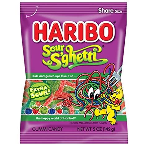 Haribo Gummi Candy Sour Sghetti 5 Ounce