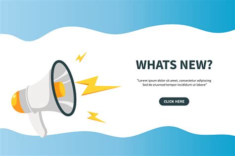 새로운 기능 확성기가 있는 배너 새로운 기능 말풍선 배너 소매 쇼핑 온라인 마케팅 템플릿 배너 포스터 및 배경에 대 한 벡터 그림 개념에 대한 스톡 벡터 아트 및 기타