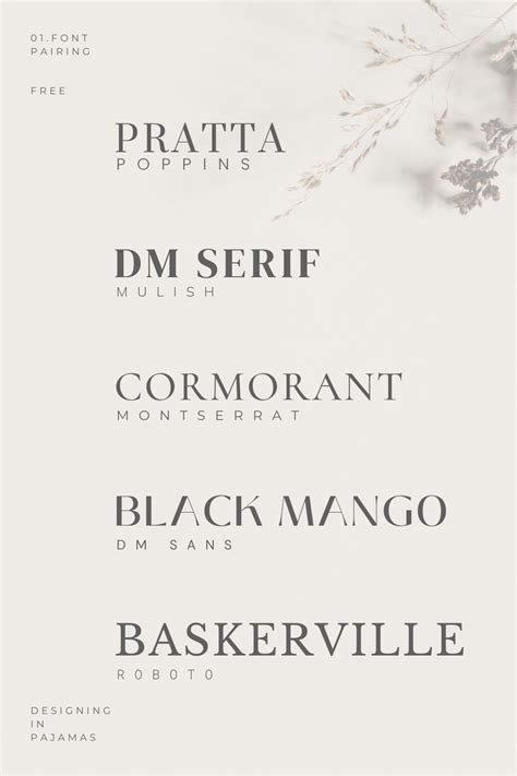 font hierarchy selection by designing in pajamas visual identity