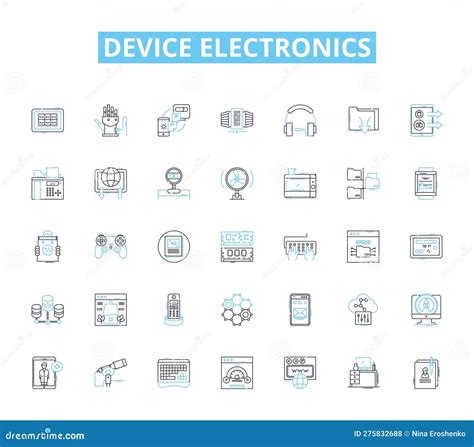 Device Electronics Linear Icons Set Smartph Tablet Laptop Computer