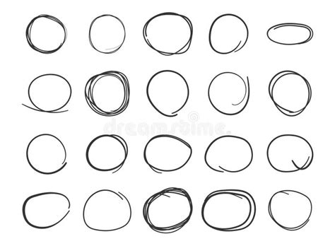 Circle Line Sketch Icon In Hand Drawn Style Circular Scribble Doodle Vector Illustration On