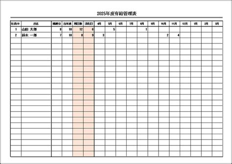 自動計算付き有給管理表のexcelテンプレート2種類を無料ダウンロード テンプレートクローゼット
