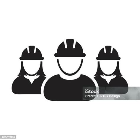 작업자 아이콘 벡터 그룹 건설 업자 사람들 프로필 아바타 용 팀 작업 에 하드 햇 헬멧 에 글리프 픽토그램 0명에 대한 스톡 벡터 아트 및 기타 이미지 Istock