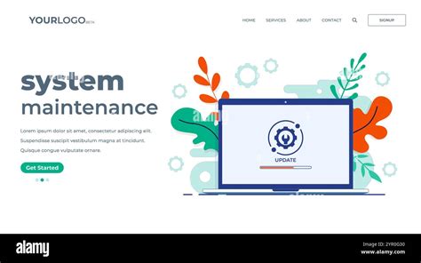 Laptop With Update Screen System Maintenance Update Process Install Software Operating
